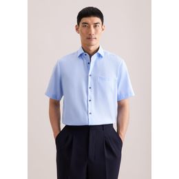 Businesshemd Seidensticker "Schwarze Rose", Herren, Gr. L (41), normale &Auml;rmell&auml;ngen, blau, 100% Baumwolle, unifarben, regular fit, Hemden, Regular 1/2 Kentkragen Uni