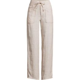 LANDS' END Relaxte Leinenhose mit geradem Bein, Damen,  Wei&szlig;, Leinen, by Lands' End