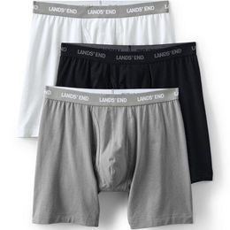 LANDS' END Komfort-Boxershorts (3er-Set), Herren,  Schwarz, Baumwolle/Elasthan/Baumwolle Modal, by Lands' End