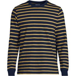 LANDS' END Super-T Langarm-Shirt, Classic Fit, Herren,  Blau, Baumwolle, by Lands' End