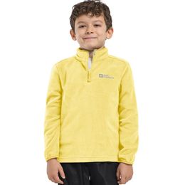 Stehkragenpullover Jack Wolfskin "TAUNUS HALFZIP K", Kinder, Gr. 128, gelb (lemonice), Obermaterial: 100% Polyester. Futter: 100% Polyester, Pullover Stehkragenpullover