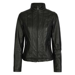 Lederjacke Bugatti "BULady-140", Damen, Gr. 36, schwarz, Obermaterial: 100% Lammleder LEL. Futter: 100% Polyester PES., Rundhals, Jacken, aus hochwertigem Leder
