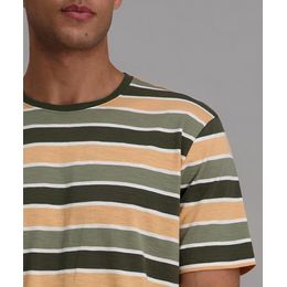 T-Shirt, Jungen, Gr. L, forest night, Jersey, Obermaterial: 100% Baumwolle, Pioneer Authentic Jeans, gestreift, normal normal, Rundhals, Shirts T-Shirt, mit Streifen Muster