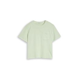 Tom Tailor Denim Damen Boxy Fit T-Shirt mit Brusttasche, gr&uuml;n, Uni, Gr. M