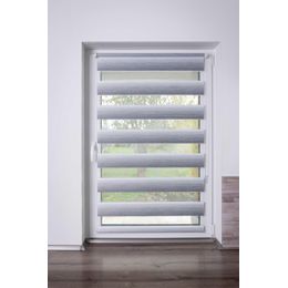 Doppelrollo K-home "mit sch&ouml;nen Farbverlauf", grau, wei&szlig;, wei&szlig;, B:60cm H:200cm, Polyester, Rollos