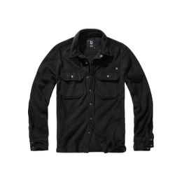 Fleecehemd Brandit "Brandit Herren Jeff Fleece Shirt Long Sleeve", Herren, Gr. XL, US-Gr&ouml;&szlig;en, schwarz, 100% Polyester, normal, Hemden
