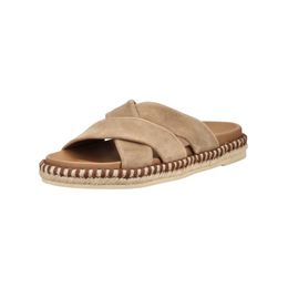 Pantolette Gabor "Gabor Pantoletten Veloursleder", Damen, Gr. 39, beige (braun), Veloursleder, Schuhe Pantolette