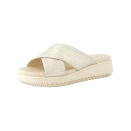 Pantolette Paul Green "Paul Green Pantoletten Leder", Damen, Gr. 39, silber (platin), Leder, Schuhe Pantolette
