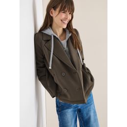 Cabanjacke Cecil, Damen, Gr. XL (44), mocha taupe, Web, Obermaterial: 93% Polyester, 7% Elasthan. Futter: 100% Polyester, unifarben mit Farbeinsatz, normal h&uuml;ftlang, Rundhals, abgesteppte Kante, Jacken, mit Reverskragen und Kapuze