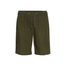 Shorts Blend "Leinenshorts BHShorts", Herren, Gr. L, N-Gr, gr&uuml;n (forest night), Obermaterial: 55% Leinen LI. 45% Baumwolle CO., Hosen Shorts