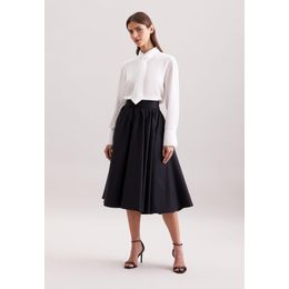 Midirock Seidensticker, Damen, Gr. 42, schwarz (navy), 49% Baumwolle, 46% Polyester, 5% Elasthan, unifarben, normal, R&ouml;cke