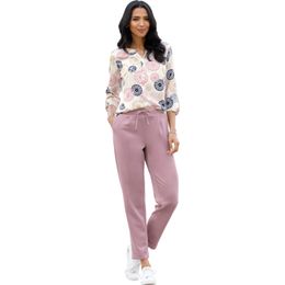 Damen Jerseyhose mit Bundfalten mauve, Gr&ouml;&szlig;e 38