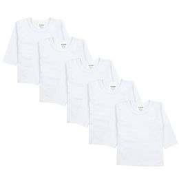 Langarmshirt TUPTAM "Shirt Baby Jungen Langarmshirt 5er Set", M&auml;dchen, Gr. 104, wei&szlig;, Obermaterial: 100% Baumwolle CO., Shirts Langarmshirt