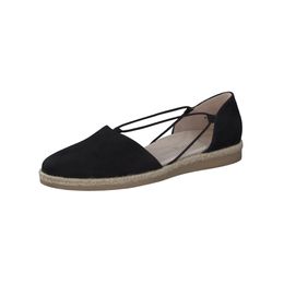 Riemchenballerina Paul Green "Paul Green Halbschuhe Nubukleder", Damen, Gr. 38,5, schwarz (schwarz, beige), Nubukleder, Schuhe Riemchenballerina