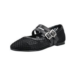 Riemchenballerina Nero Giardini "Nero Giardini Ballerinas Leder/Textil", Damen, Gr. 37, schwarz, Leder, Textil, Schuhe Riemchenballerina