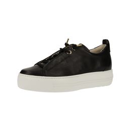 Sneaker Paul Green "Paul Green Sneaker Glattleder", Damen, Gr. 38,5, schwarz, gold, Glattleder, Schuhe Sneaker