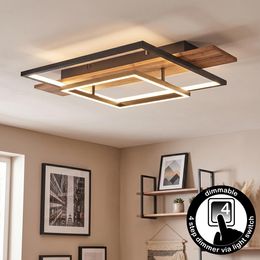hofstein Pompu Deckenleuchte LED Naturfarben, Schwarz, 1-flammig