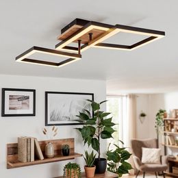 hofstein Bealo Deckenleuchte LED Braun, Holzoptik, Schwarz, 1-flammig