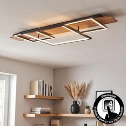 hofstein Pompu Deckenleuchte LED Naturfarben, Schwarz, 1-flammig