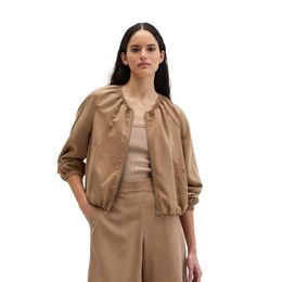 Marc O'Polo Kurzjacke MARC O'POLO "aus TENCEL&trade; Lyocell", Damen, Gr. 34, burnt braun, Obermaterial: 92% Lyocell, 8% Leinen. Futter: 100% Viskose, unifarben, loose fit, Rundhals, elastischer Bund, Jacken Kurzjacke