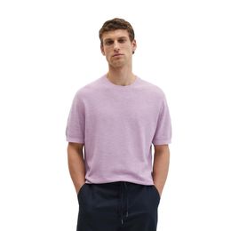 Marc O'Polo Rundhalspullover MARC O'POLO "aus Bio-Baumwolle und Leinen", Herren, Gr. L, rosa (scatterot orchid), Obermaterial: 90% Baumwolle, 10% Leinen, unifarben, Rundhals, Pullover Rundhalspullover