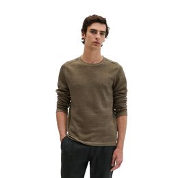 Marc O'Polo Rundhalspullover MARC O'POLO "aus Bio-Baumwolle und Leinen", Herren, Gr. L, schwarz nickle, Obermaterial: 65% Leinen, 35% Baumwolle, unifarben, Rundhals, Pullover Rundhalspullover
