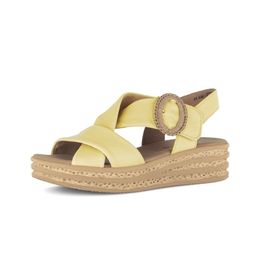 Plateausandaletten Gabor "Plateau Sandale", Damen, Gr. 35,5, gelb, Schuhe