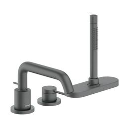 Hansgrohe Tecturis S 3-Loch-Einhebel-Wannenarmatur 73447340 Ausladung 194mm, brushed black chrome