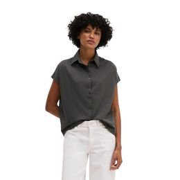 Marc O'Polo Kurzarmshirt MARC O'POLO "aus Material-Mix", Damen, Gr. L, oxide grau, Obermaterial: 100% Baumwolle, unifarben, loose fit, normaler Saum, Shirts