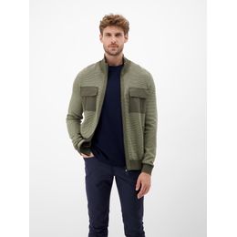 Strickjacke Lerros "Sportive Strickjacke f&uuml;r Herren", Herren, Gr. XL, nordic olive, 100% Baumwolle, Strickjacken Strickjacke