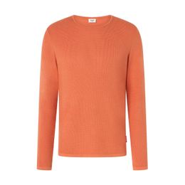 JOOP! Rundhalspullover JOOP JEANS "Svenor", Herren, Gr. L, bright orange, Strick, Obermaterial: 100% Baumwolle, clean, unifarben, normal normal, Rundhals, B&uuml;ndchen, Pullover Rundhalspullover, mit feinem Strukturmuster