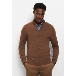 Troyer OLYMP "OLYMP Casual Strick", Herren, Gr. XL, braun, 100% Schurwolle, Pullover Troyer
