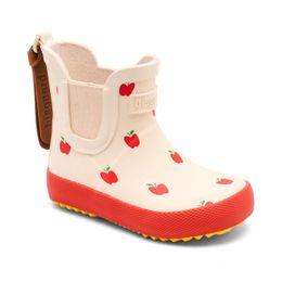 Gummistiefel bisgaard "baby rubber", M&auml;dchen, Gr. 26, apple, Naturkautschuk, gemustert, Schuhe Gummistiefel, Babyschuh mit Stretcheinsatz, Gr&ouml;&szlig;enschablone zum Download