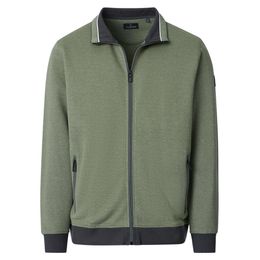 Sweatjacke Casamoda "Casamoda Sweatjacke gestreift", Herren, Gr. XL, gr&uuml;n, 100% Baumwolle, Sweatjacken Sweatjacke