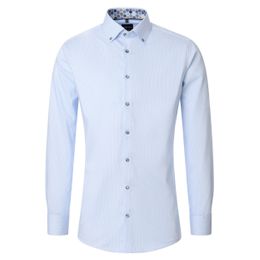 Businesshemd Venti "Venti Businesshemd extra langer Arm 72cm gestreift", Herren, Gr. 39, Normalgr&ouml;&szlig;en, hellblau, 100% Baumwolle, gestreift, schmal, Hemden