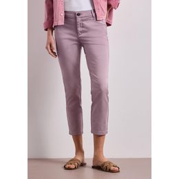7/8-Hose Street One, Damen, Gr. 34, L&auml;nge 26, dusty berry, Web, 97% Baumwolle, 3% Elasthan, unifarben, comfort fit 7/8-L&auml;nge, Hosen 7/8-Hose, 4-Pocket Style