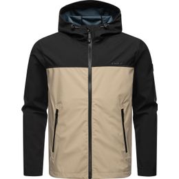 Softshelljacke Ragwear "Shellwie Block", Herren, Gr. M (50), beige (sand), Obermaterial: 100% Polyester. Futter: 100% Polyester, gerade h&uuml;ftbedeckend, &Auml;rmel ohne &Auml;rmelschlitz Windstopperb&uuml;ndchen, Jacken Softshelljacke, wasserdichte Herren &Uuml;bergangsjacke mit gro&szlig;er Kapuze
