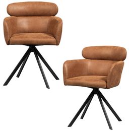 Armlehnstuhl-Set Fenne Cognac B: 58cm
