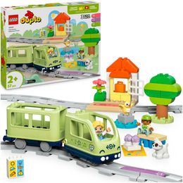 Konstruktionsspielsteine Lego "Interaktive Abenteuer-Eisenbahn (10427), Lego DUPLO Town", bunt, Spielbausteine, Kinder, Kunststoff, mit Licht und Sound; Made in Europe