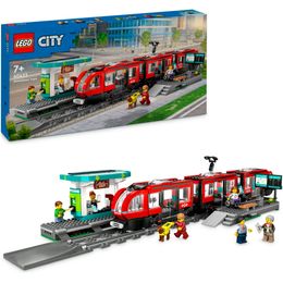 Konstruktionsspielsteine Lego "Stra&szlig;enbahn mit Haltestelle (60423), Lego City", bunt, Spielbausteine, Kinder, Kunststoff, Made in Europe