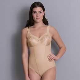 Corsage ANITA SINCE 1886 "Safina", Damen, Gr. 100, Cup D, beige (sand), Gewirkt, Obermaterial: 60% Polyamid, 15% Elasthan, 10% Baumwolle, 10% Polyester, 5% Viskose, unifarben, Korsagen Corsage, Stickereien, Entlastungstr&auml;ger, formender Bauchbereich, feminin