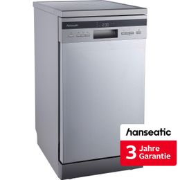 Hanseatic Standgeschirrsp&uuml;ler "HG4585C10T7636EI", Energieeffizienz: C (A-G), silber (edelstahlfarben), B:44,8cm H:84,5cm T:60cm, Geschirrsp&uuml;ler, inkl. 3 Jahre Herstellergarantie, Topseller
