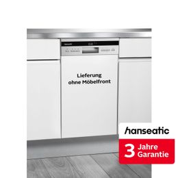 Hanseatic teilintegrierbarer Geschirrsp&uuml;ler "HGTI4582D10J7736ES", Energieeffizienz: D (A-G), silber (edelstahlfarben), B:44,8cm H:81,5cm T:57cm, Geschirrsp&uuml;ler, inkl. 3 Jahre Herstellergarantie