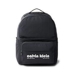 Freizeitrucksack Calvin Klein Jeans "CKJ GRPHC CK MLT FNC", Herren, Gr. B/H/T: 33cm x 44cm x 20cm, schwarz, Polyester, unifarben, Basic, Rucks&auml;cke Freizeitrucksack, Cityrucksack, Schulrucksack mit Logo-Schriftzug