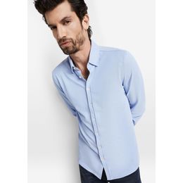 Businesshemd Cinque "CIRONI", Herren, Gr. M, N-Gr, blau (hellblau), Web, Obermaterial: 55% Baumwolle, 45% Polyester, unifarben, Basic, bequem normal, Rundhals, 1-Knopf-Manschette, Hemden, b&uuml;gelfreie Piquet Qualit&auml;t, Leisure-Fit