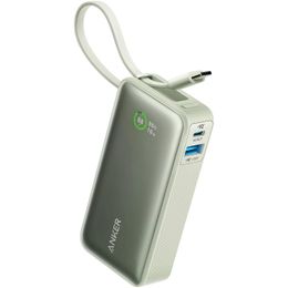 Anker Powerbank "Nano Power Bank (30 W, integriertes USB-C-Kabel)", gr&uuml;n, 10.000mAh, Akkumulatoren