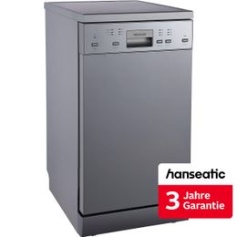 Hanseatic Standgeschirrsp&uuml;ler "HG4585D107610HS", Energieeffizienz: D (A-G), silber (silberfarben), B:44,8cm H:84,5cm T:60cm, Geschirrsp&uuml;ler, inkl. 3 Jahre Herstellergarantie