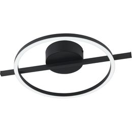 Eglo Deckenleuchte "Amandolo Deckenlampe RGB Backlight Fernbedienung inkl. geometrisch", schwarz, 1, H: 6,5cm, 1 Stk., Leuchten, Wand-/Deckenleuchte - L40 x B30 x H6,5 cm - schwarz - 17W inkl., Deckenleuchte