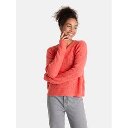 LIEBLINGSST&Uuml;CK Strickpullover LIEBLINGSST&Uuml;CK "S&ouml;lveL", Damen, Gr. 42, rot, Strick, Obermaterial: 34% Polyamid, 33% Alpaka, 33% Wolle, unifarben, h&uuml;ftbedeckend, V-Ausschnitt, Rippstrickb&uuml;ndchen, Pullover Strickpullover, mit dezentem Lochmuster, V-Neck