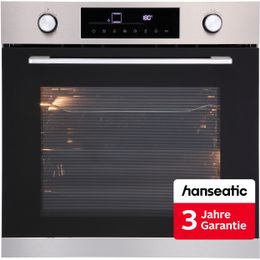 Hanseatic Einbaubackofen "HBO7212A1", Energieeffizienz: A+ (A+++-D), grau (schwarz), B:59,5cm H:59,6cm T:56,6cm, Back&ouml;fen, inkl. 3 Jahre Herstellergarantie, Einbaubackofen